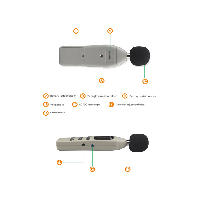 8925 AZ Portable Digital Sound Level dB Meter Detector